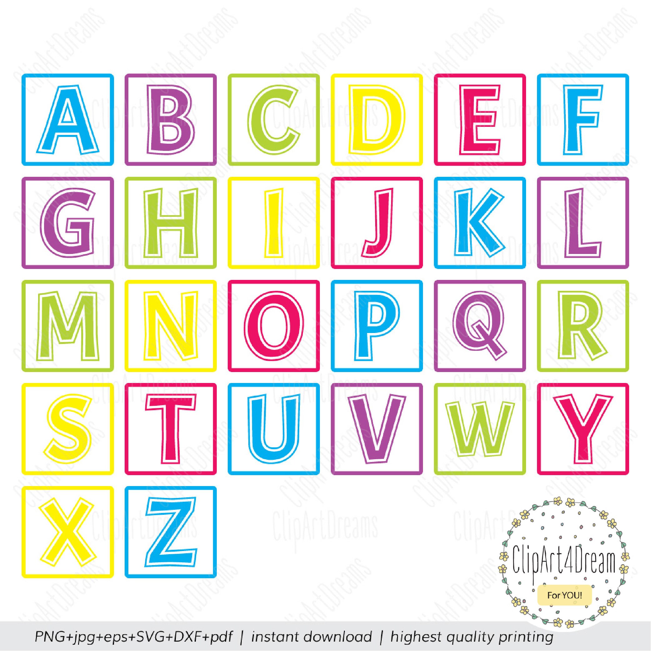 Outline Block Font SVG, Outline Simple Block Letters Alphabet Svg ...