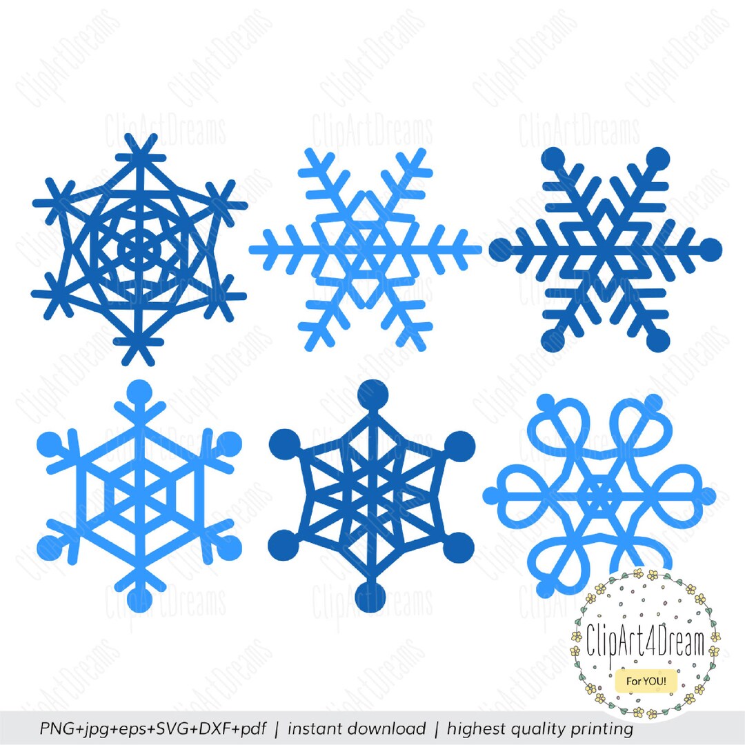 Snowflake SVG, Christmas Snow Flake DXF Winter Svg Snowflakes Clipart ...