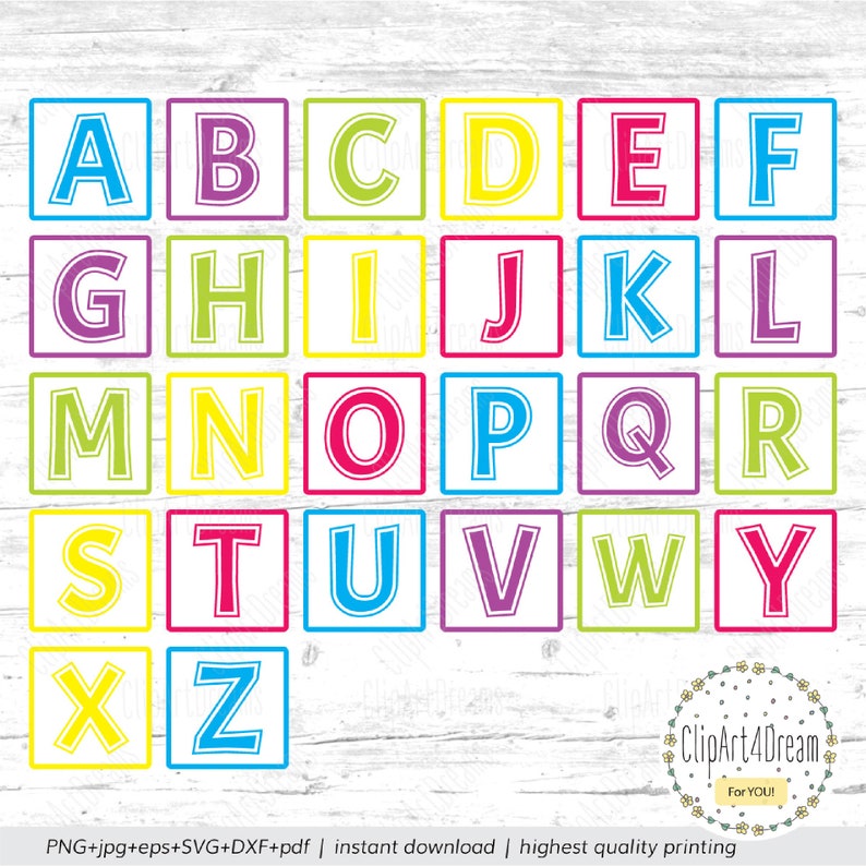 Outline Block Font SVG, Outline Simple Block Letters Alphabet Svg ...