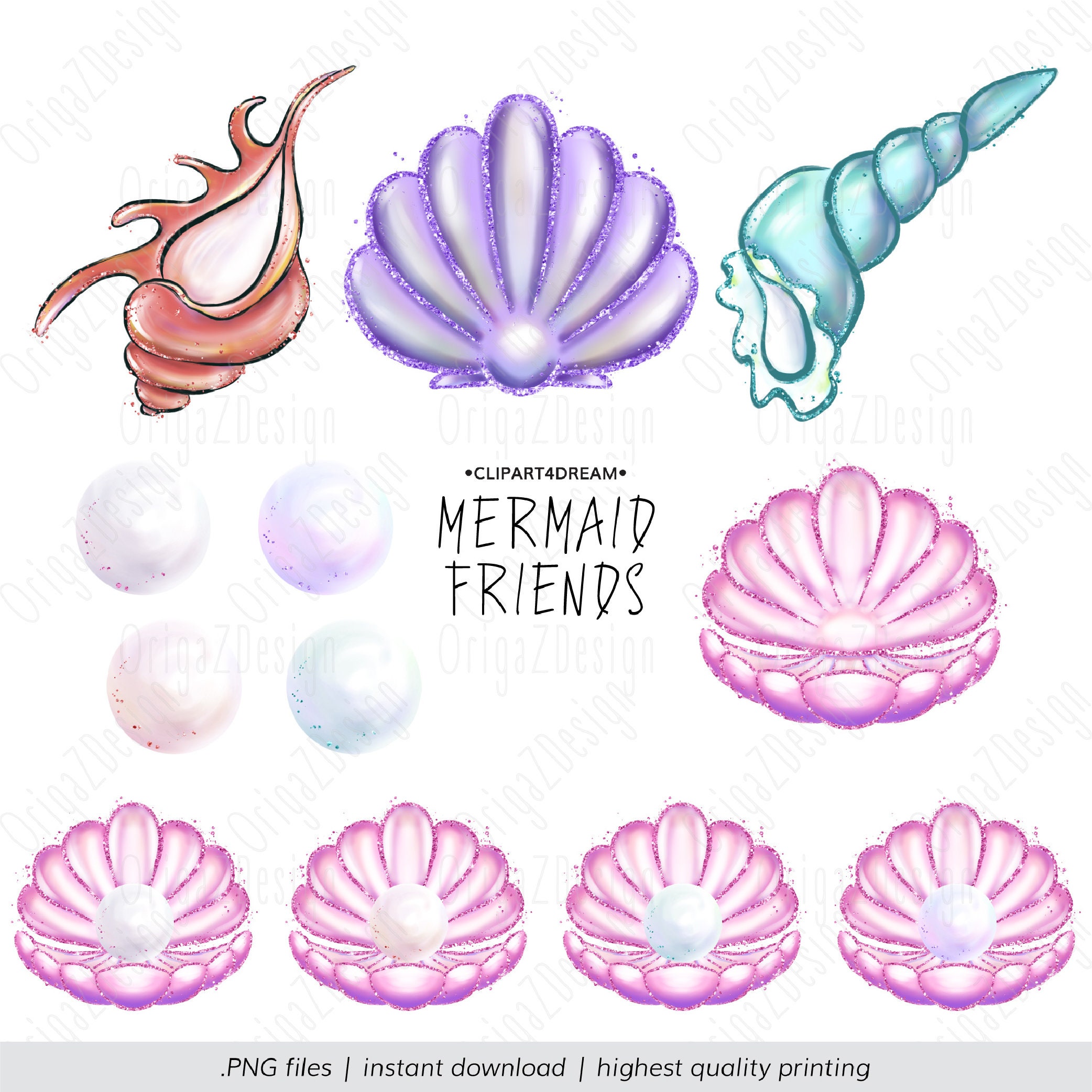 Little Mermaid Friends Animals Life, Under the Sea Clipart, Seahorse ...