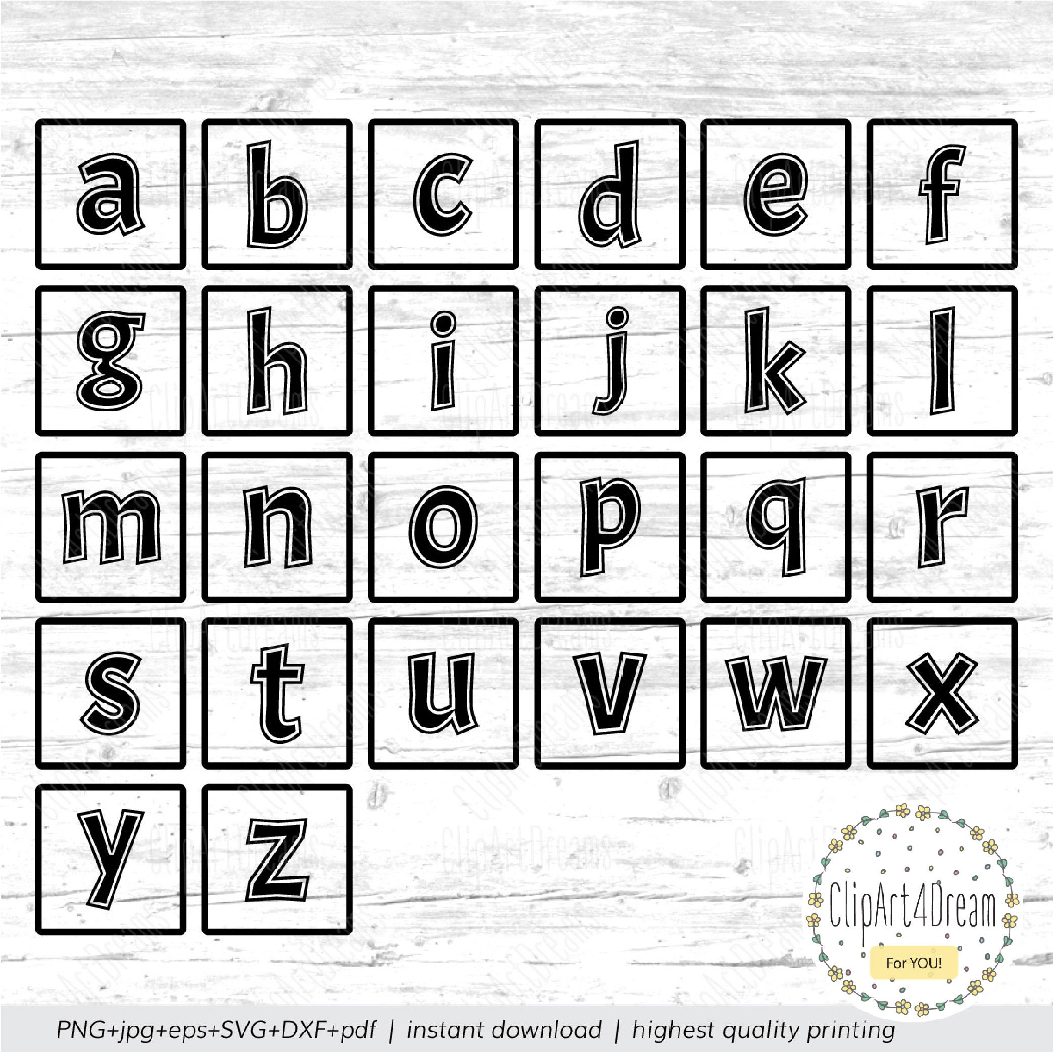 Outline Block Font SVG, Outline Simple Block Letters Alphabet Svg ...