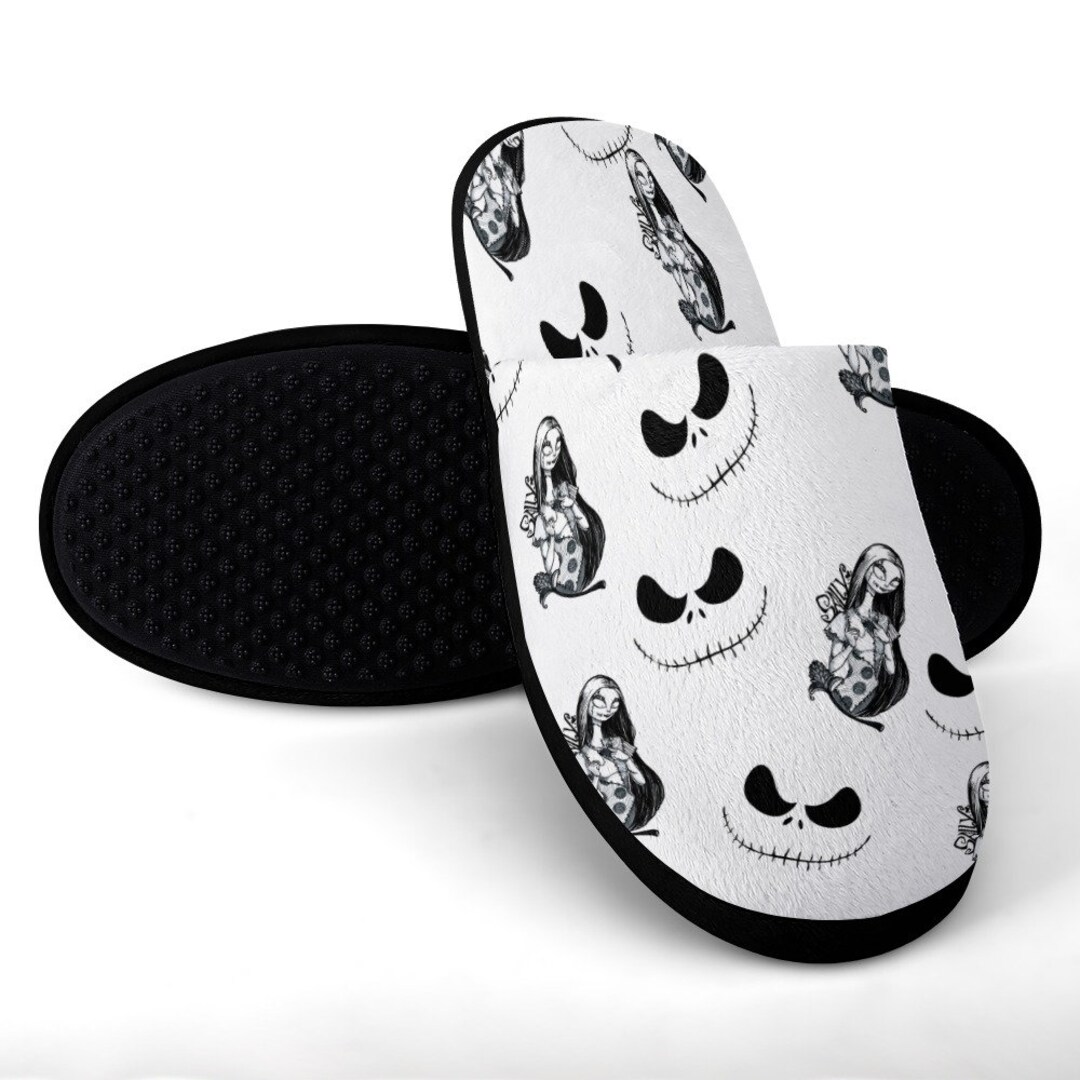 The Nightmare Before Christmas, Jack and Sally Home Cotton Slippers - Etsy