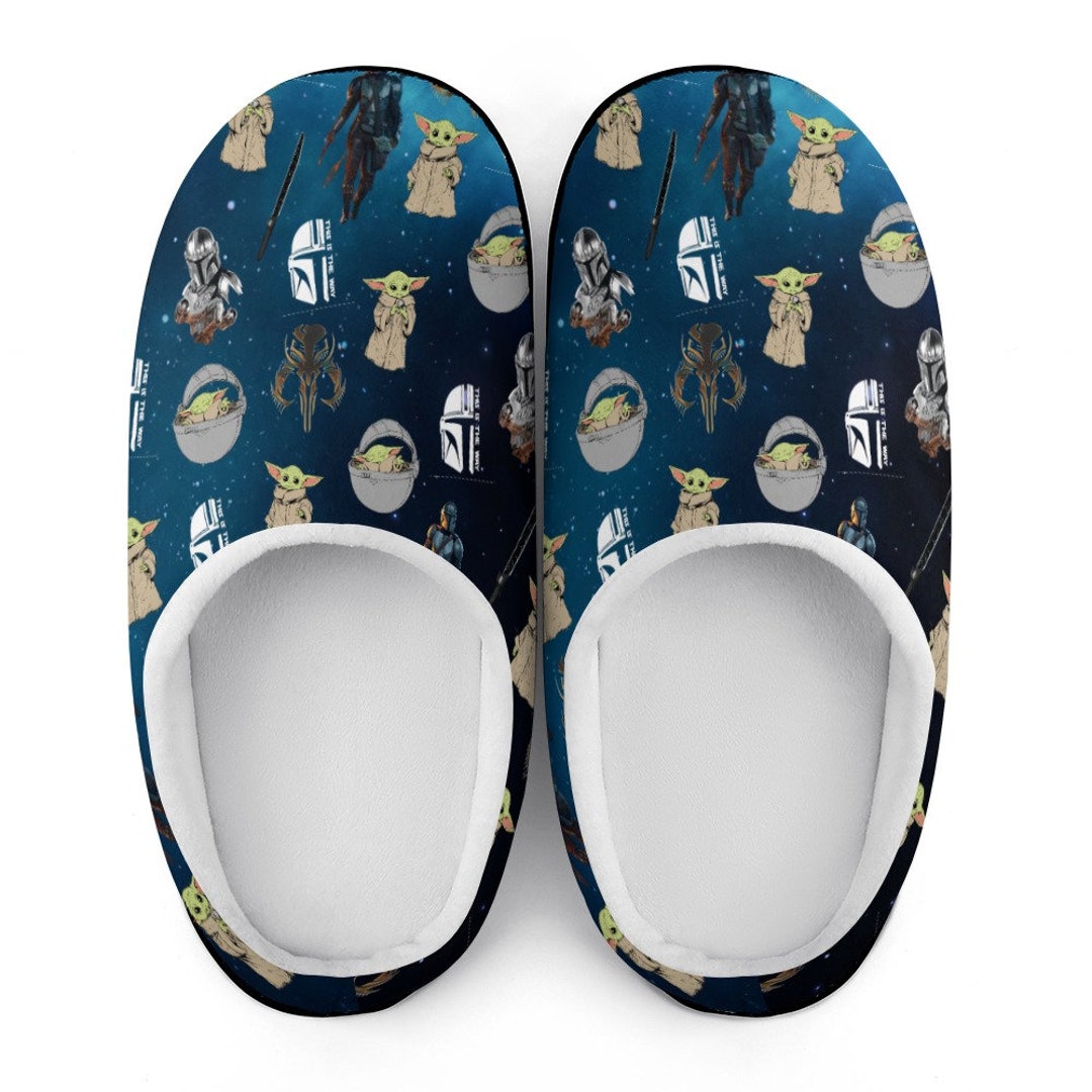Mandalorian and Grogu, Star Wars, Print on Demand Cotton Slippers - Etsy