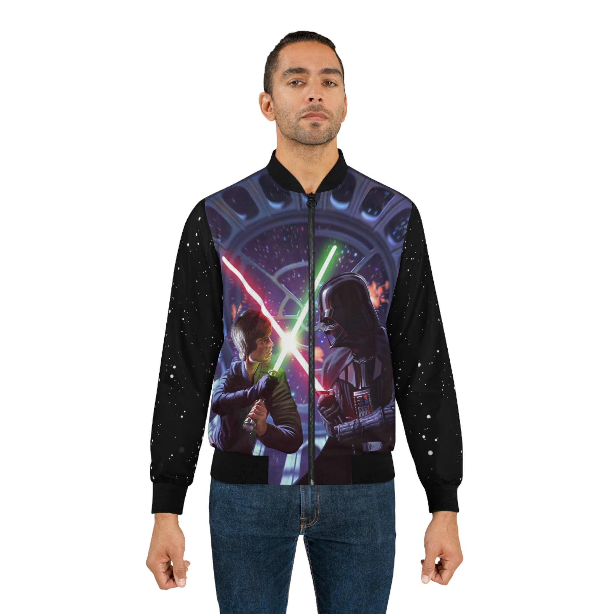 Star Wars, Darth Vader & Luke Skywalker Lightsaber Duel Men's Bomber ...