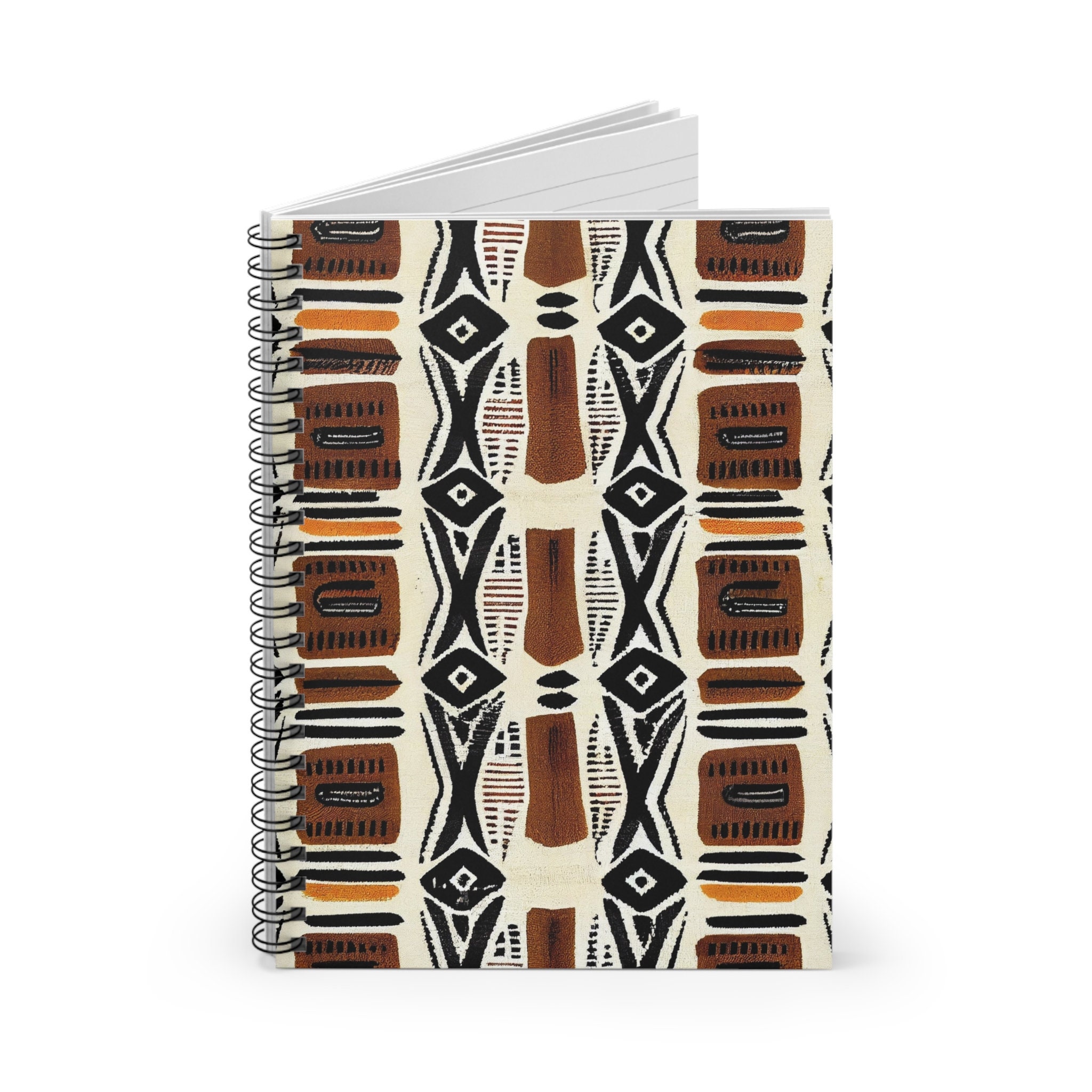 Tribal Vertical Lines Spiral Line Notebook African Ethnic Mudcloth ...