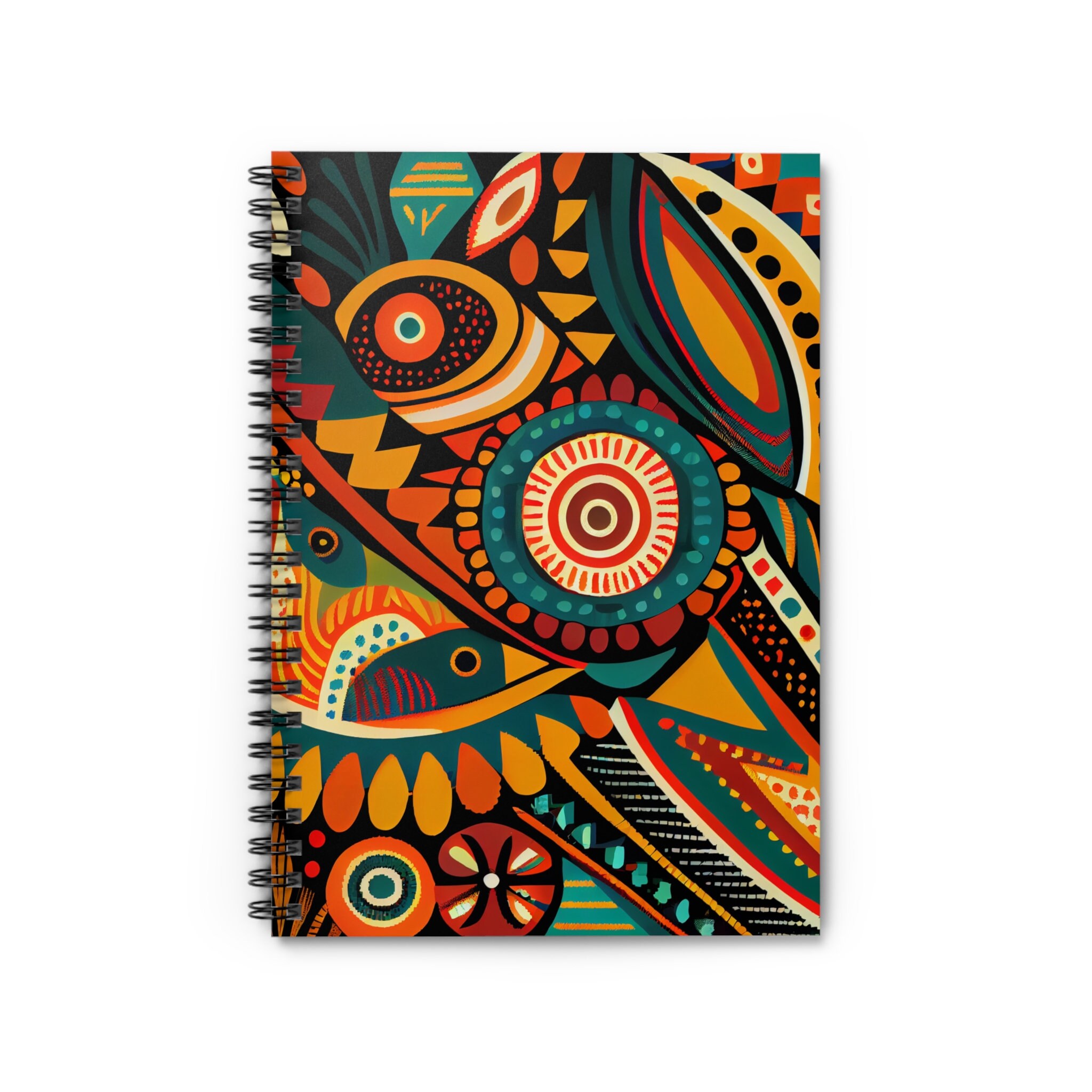 Abstract Colorful Block Mudcloth Spiral Line Notebook Tribal Ethnic ...