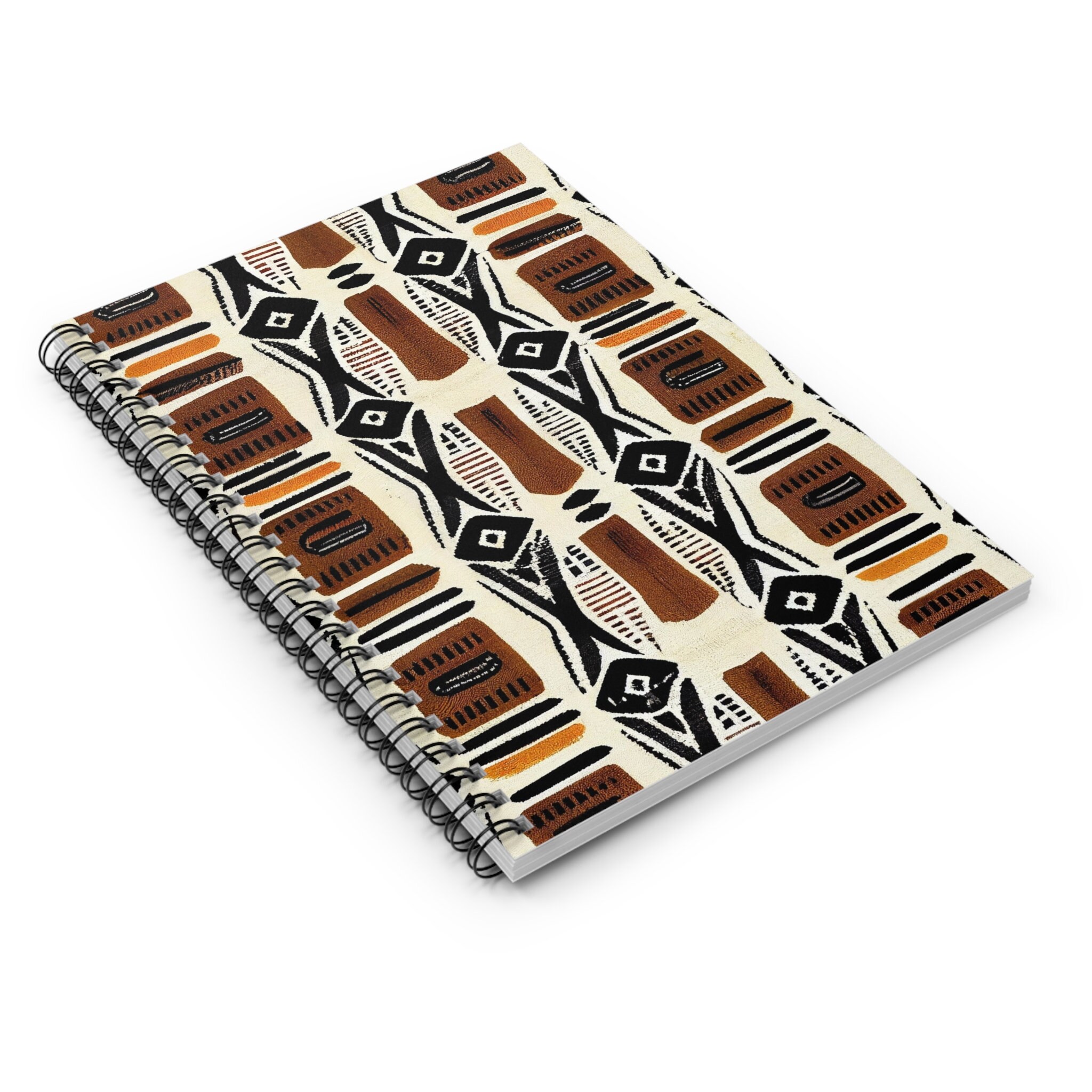 Tribal Vertical Lines Spiral Line Notebook African Ethnic Mudcloth ...
