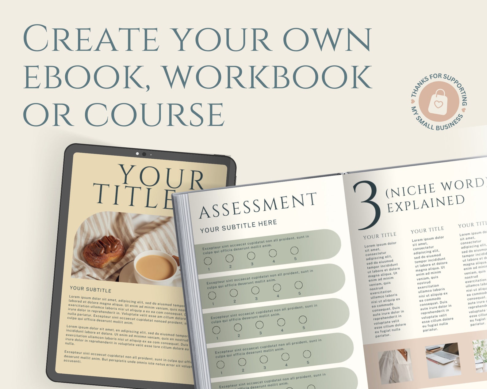 Ebook Template Canva | Minimalist Pastel Workbook | Course Creator ...