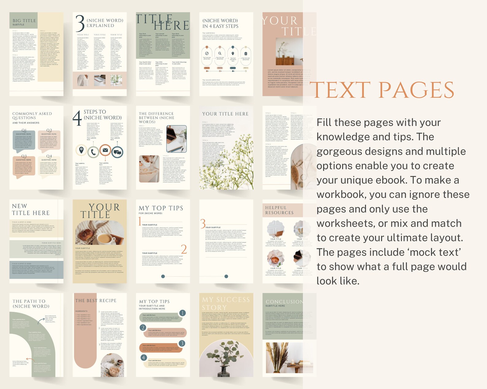 Ebook Template Canva | Minimalist Pastel Workbook | Course Creator ...