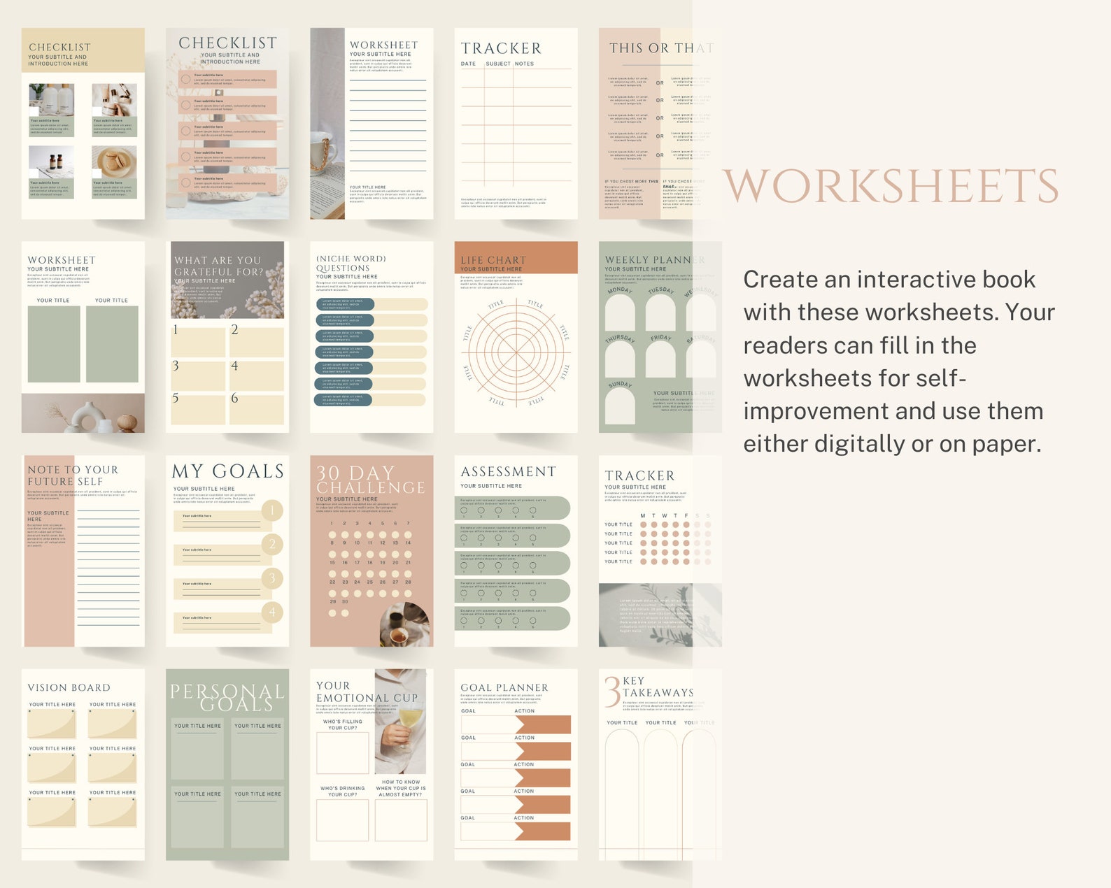Ebook Template Canva | Minimalist Pastel Workbook | Course Creator ...