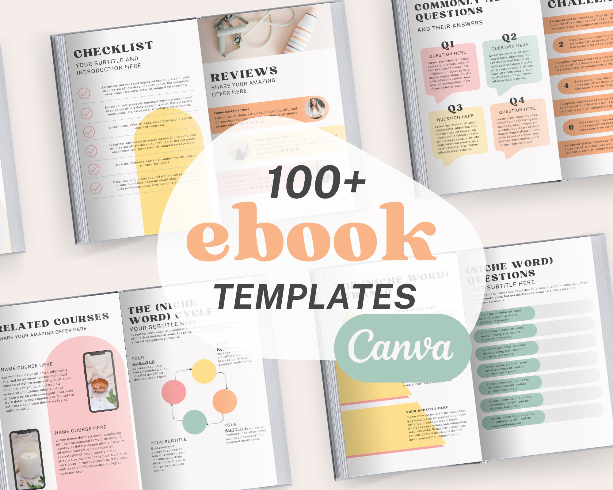 Ebook Templates Pastel | Canva Workbook Colorful | Course Creator Ebook ...