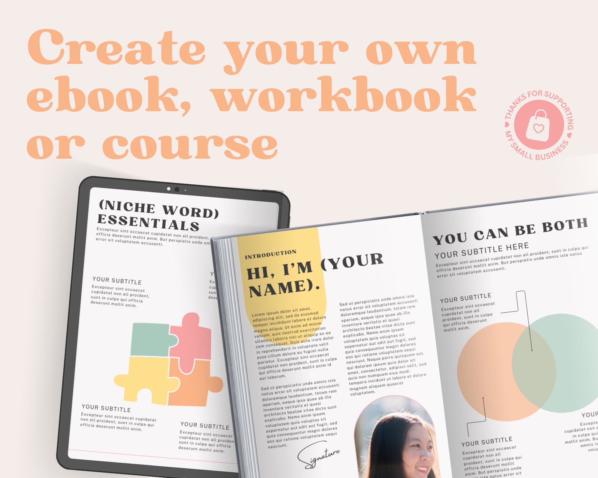 Ebook Templates Pastel Canva Workbook Colorful Course - Etsy Australia
