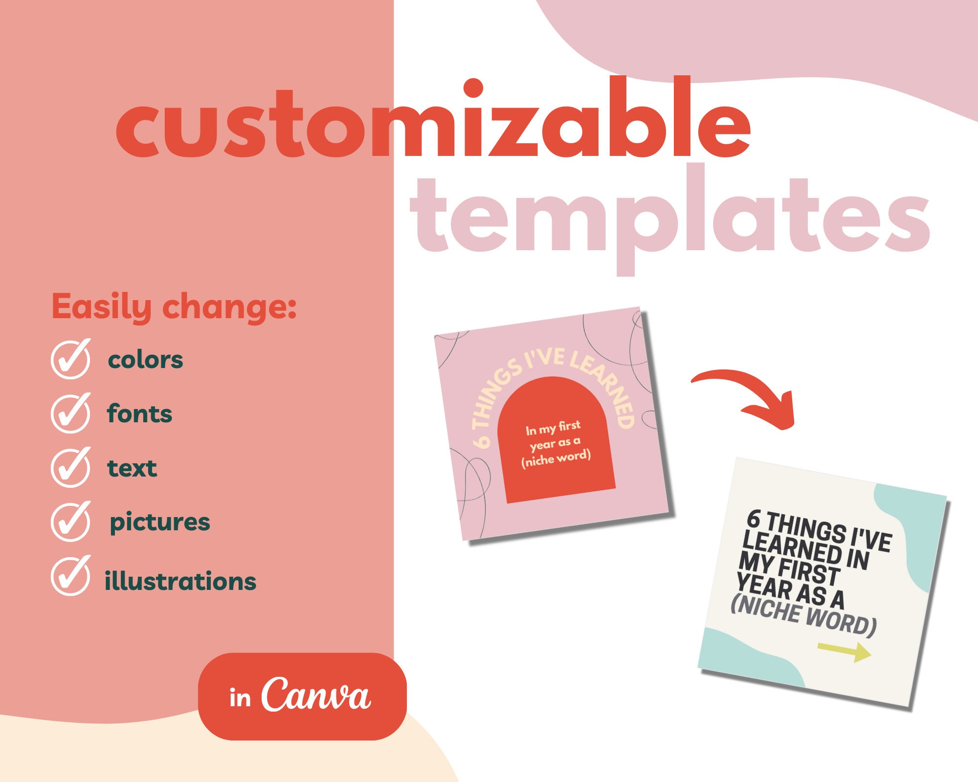 210 Instagram Templates | Red Canva Templates | Coral Pink Instagram ...