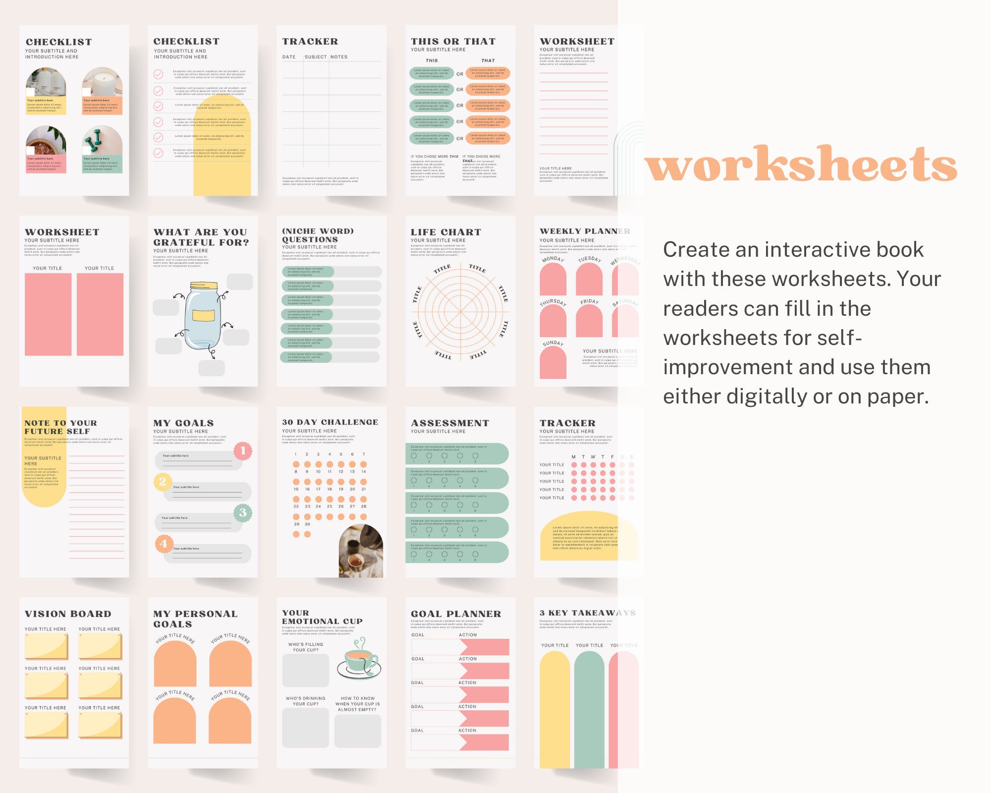 Ebook Templates Pastel | Canva Workbook Colorful | Course Creator Ebook ...