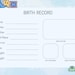 Printable, Editable, Simple, Birth Record, Birth Certificate - Etsy