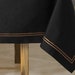 Luxury Black Linen Tablecloth With Bronze Embroidery Detailing ...