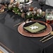 Luxury Black Linen Tablecloth With Bronze Embroidery Detailing ...