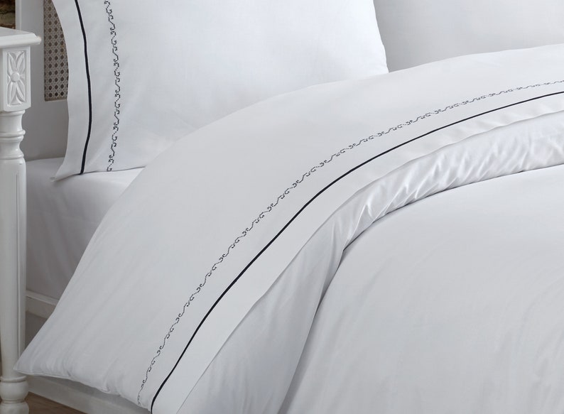 Luxury Embroidered Duvet Cover for Your Bedroom. 100% Organic Cotton ...