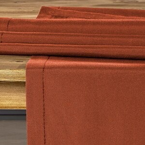 Brunt Orange Color Rustic Linen Table Runner. Modern Table Runner for ...