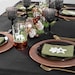 Luxury Black Linen Tablecloth With Bronze Embroidery Detailing ...