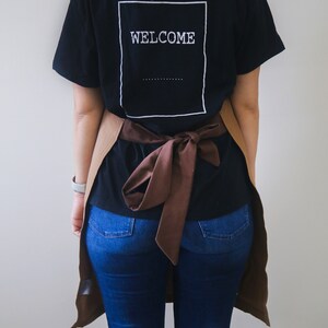 Brown Linen Kitchen Apron: Elegant Home Essential With Two Pockets ...