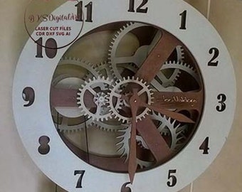 Wall Clock Numeric Laser Cut Dxf Glowforge Svg Xtool D1 CNC - Etsy