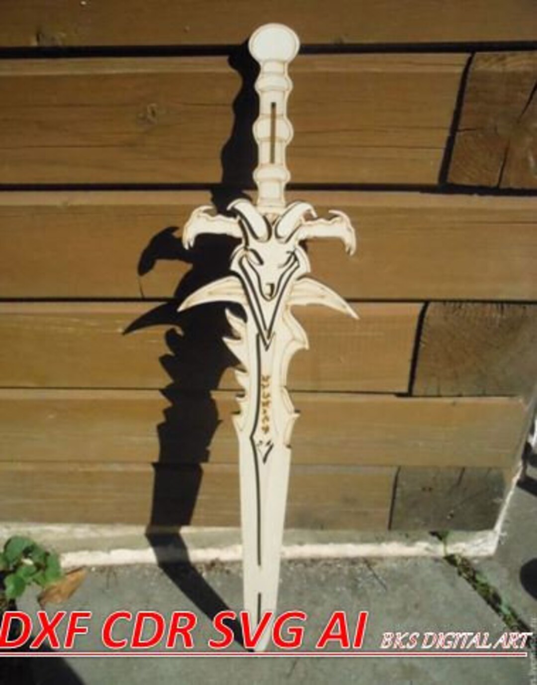 Laser Cut Sword Warcraft Frostmourne Sword Template CDR Dxf - Etsy
