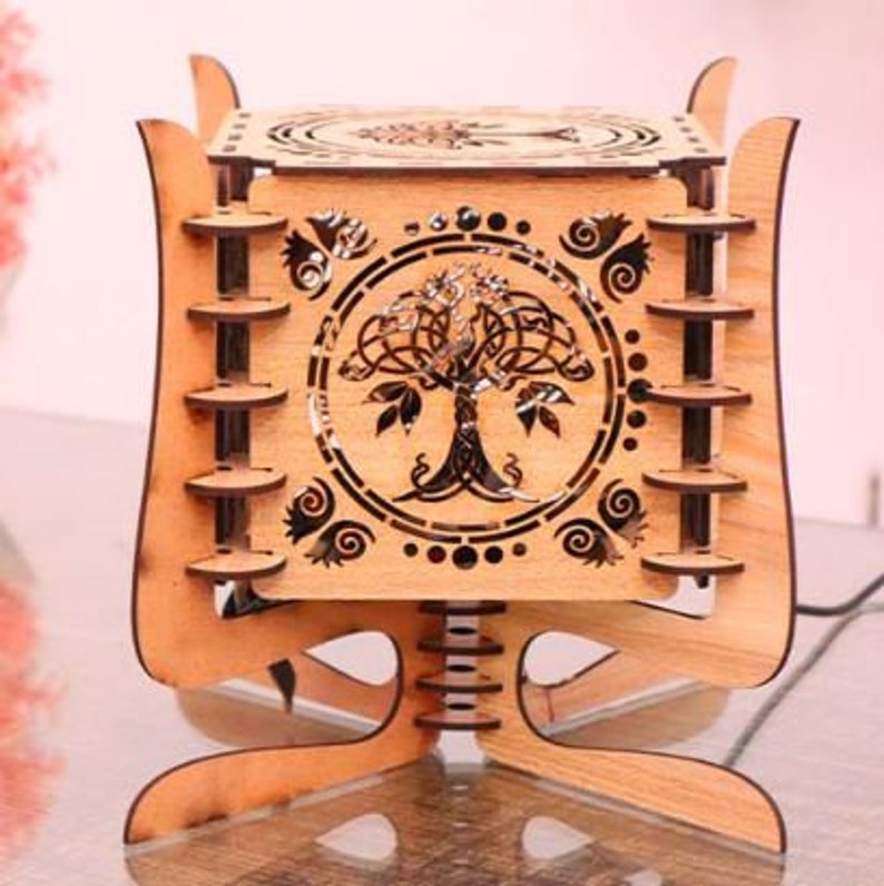 Laser Cut Wooden Table Lamp Night Light Room Decorative Lamp - Etsy