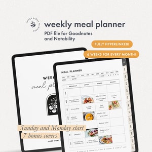 Digital Meal Planner: Goodnotes Weekly Template (digital Download) - Etsy