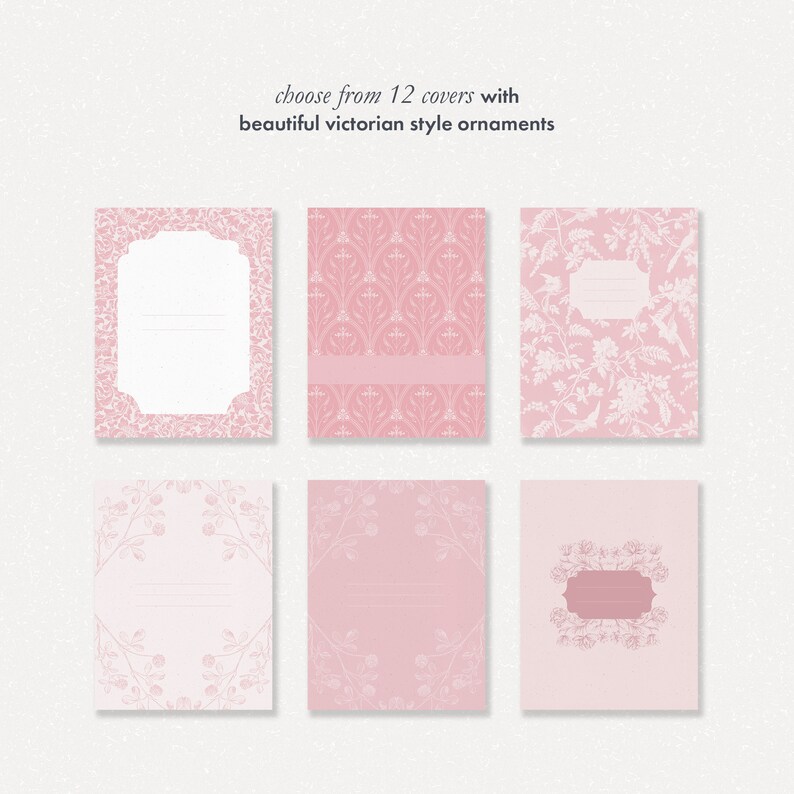 Victorian Pink Digital Notebook Covers: Goodnotes, Notability (PDF) - Etsy