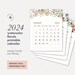 2024 Printable Calendar, Watercolor Floral Monthly Planner Vertical ...