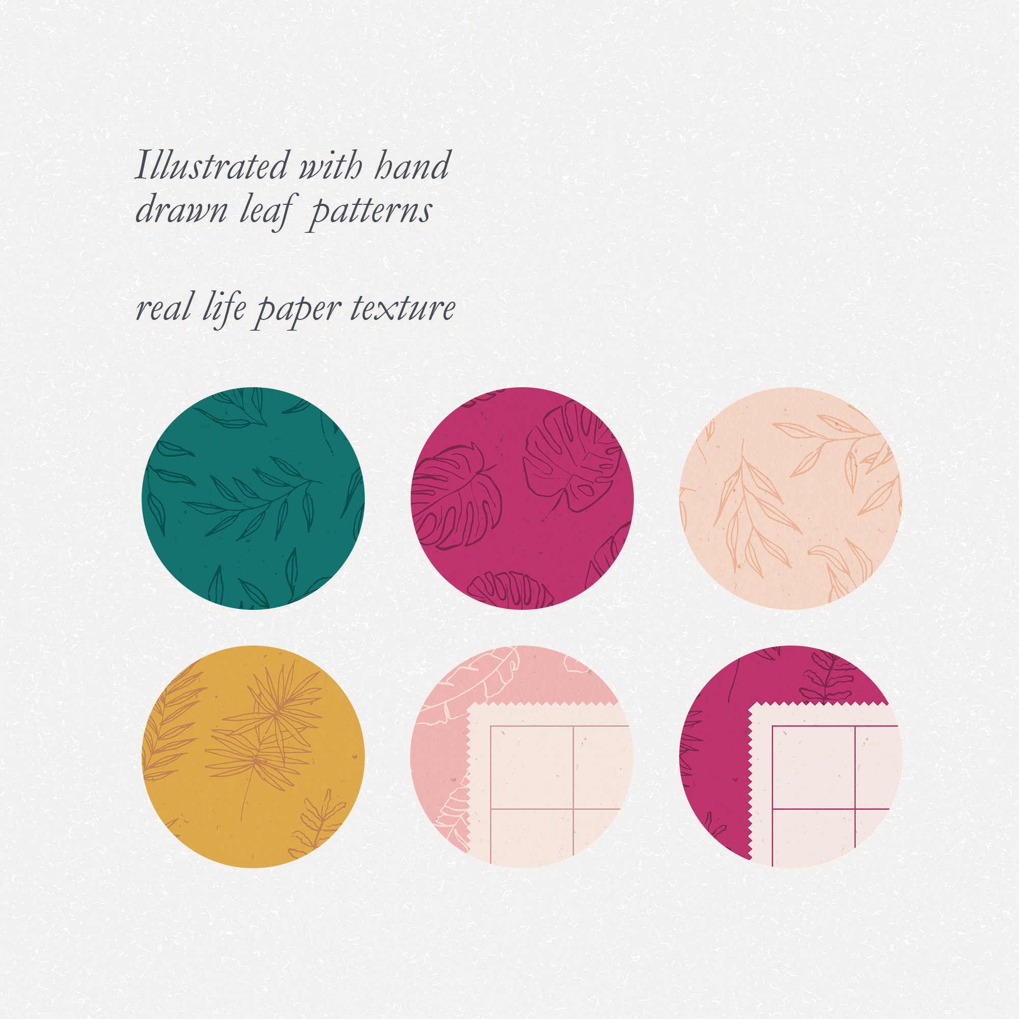 24 Leaf Pattern Digital Notebook Covers, Goodnotes and Notability ...