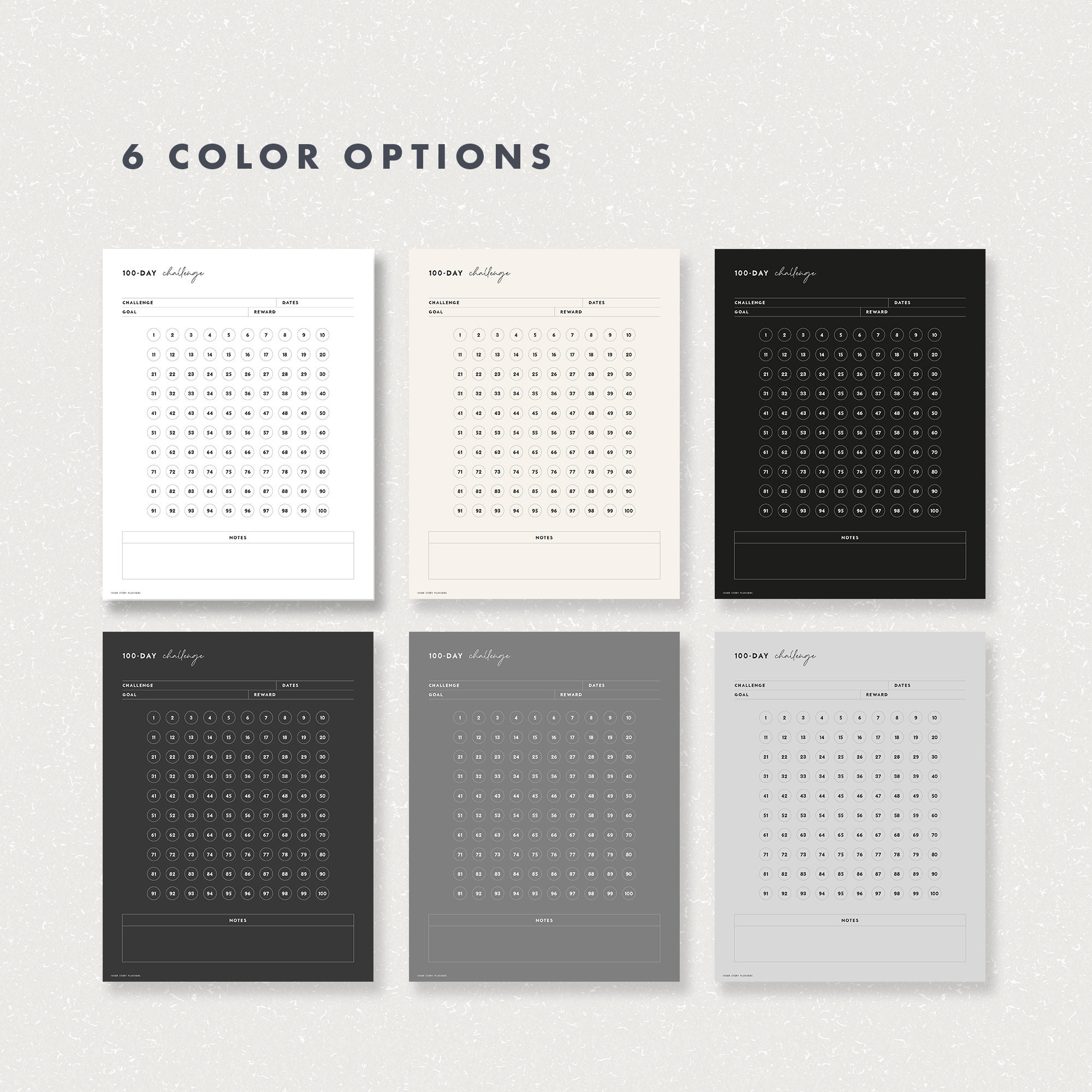 100 Day Challenge Goodnotes Template: Minimalist Habit Tracker (PDF) - Etsy
