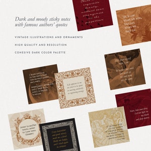 Dark Academia Quotes Digital Stickers: Classical Writers (goodnotes ...