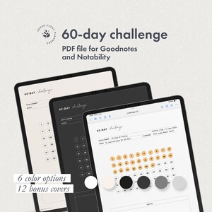 60-day Challenge Goodnotes Template: Minimalist Habit Tracker (PDF) - Etsy