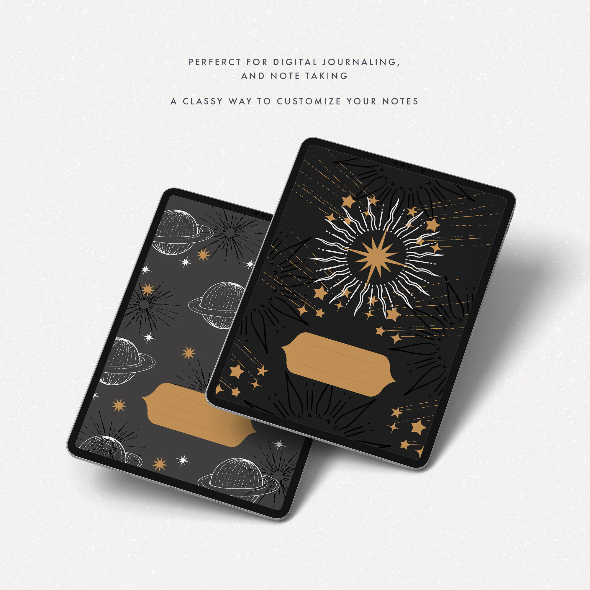 10 Digital Dark Celestial Notebook Covers, Aesthetic Goodnotes Journal ...
