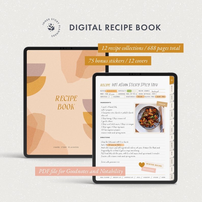 Digital Recipe Book: Goodnotes, Notability iPad Planner (PDF) - Etsy