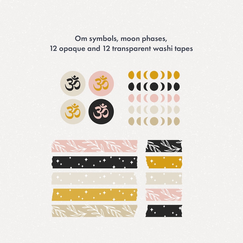 Yoga Digital Stickers: Poses, Quotes, and Washi Tape (goodnotes ...