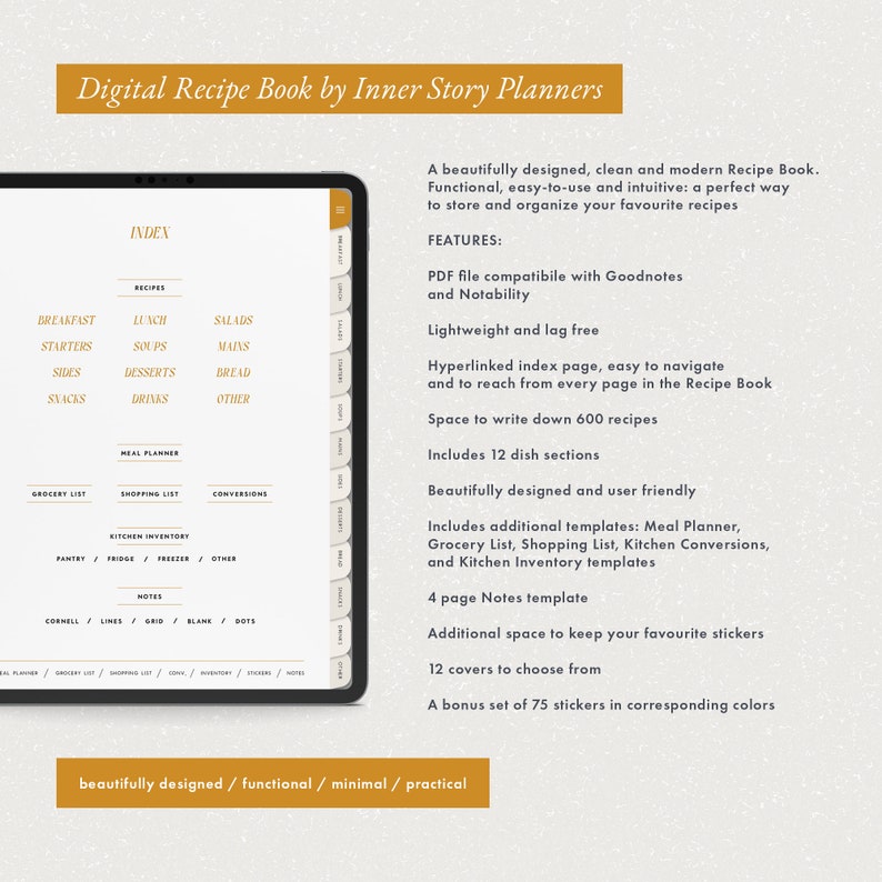 Digital Recipe Book: Goodnotes, Notability iPad Planner (PDF) - Etsy