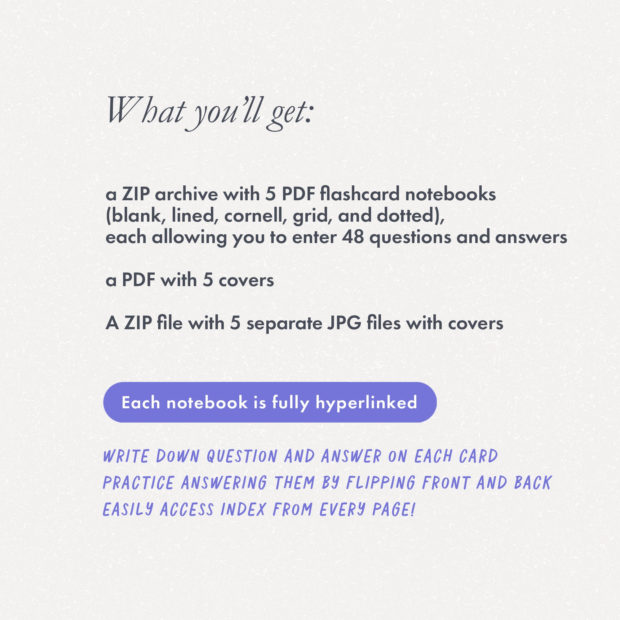 Digital Flashcards, 48 Student Flash Card Notebooks for Goodnotes and ...