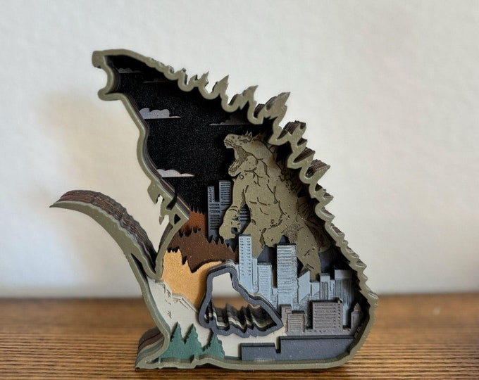 Laser Cut Godzilla With Interior Design - Etsy