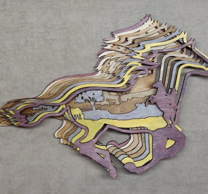 Laser Cut Wooden Horse With Interior Design - Etsy