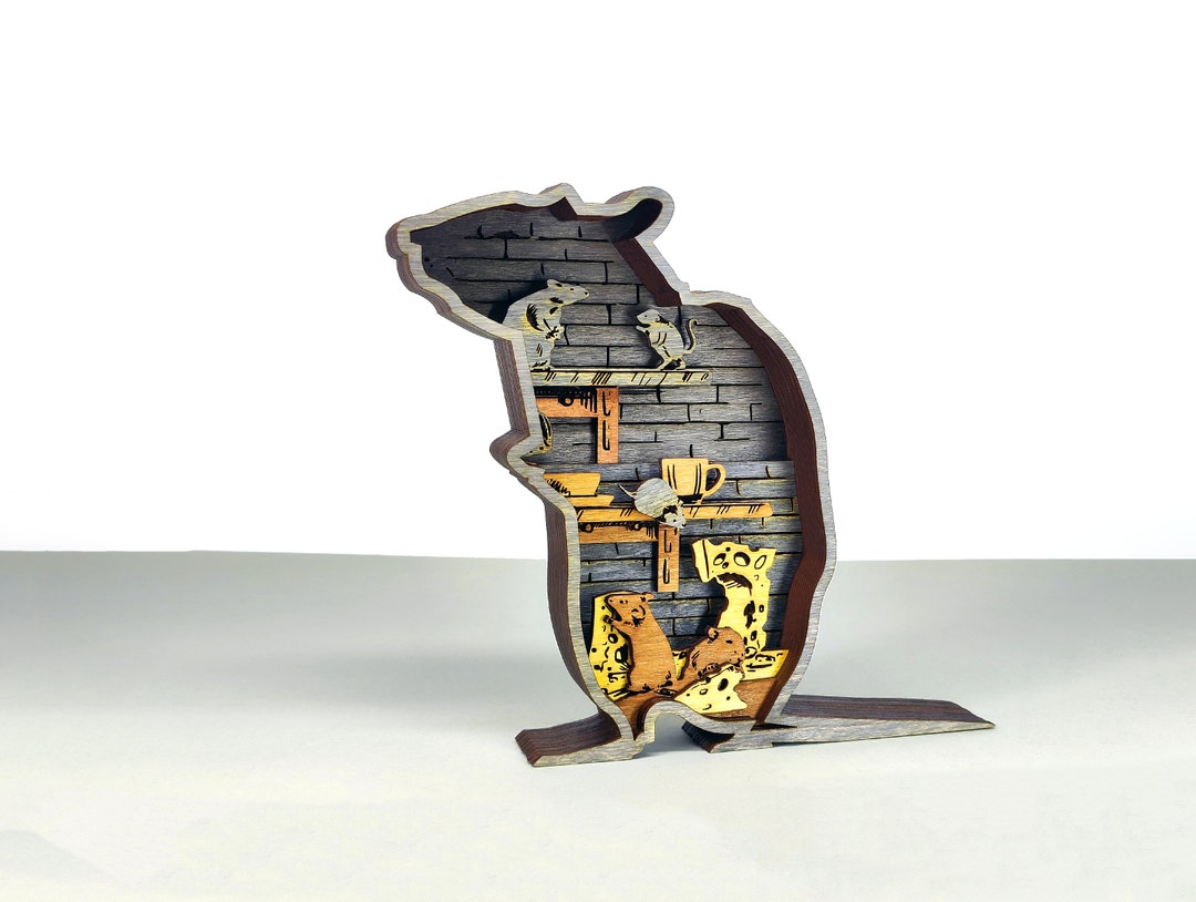 Laser Cut Rat With Interior Design - Etsy