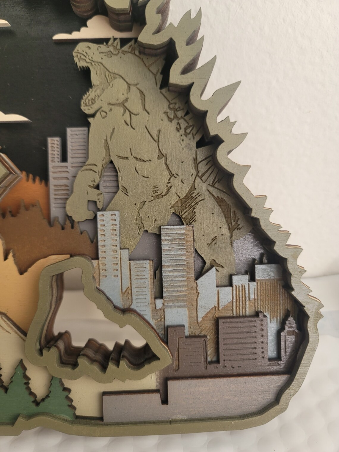 Laser Cut Godzilla With Interior Design - Etsy