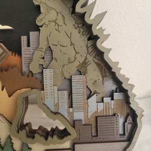Laser Cut Godzilla With Interior Design - Etsy