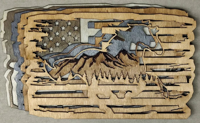 Laser Cut Horse With Flag With Interior Design - Etsy
