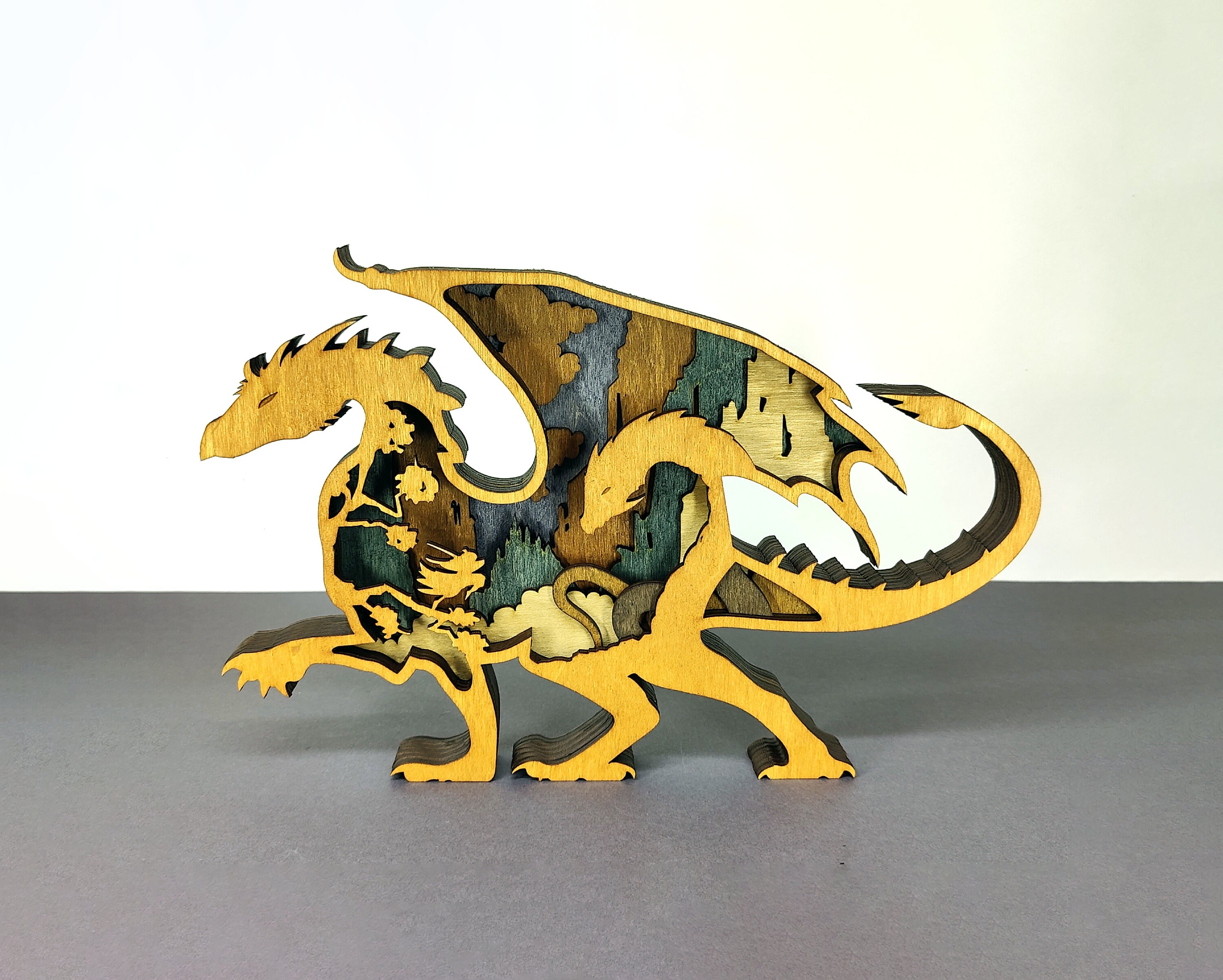 Laser Cut Dragon With Interior Design - Etsy