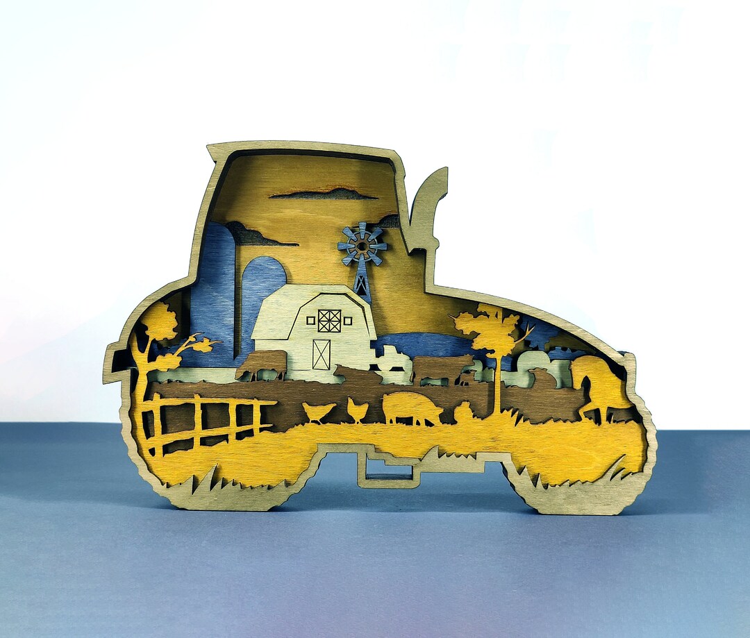Laser Cut Tractor With Interior Design - Etsy