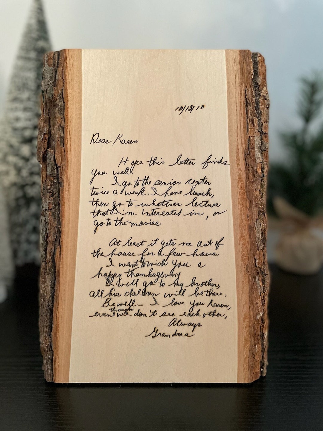Your Handwritten Personalized Message or Any Font! Custom Engraved Wood ...
