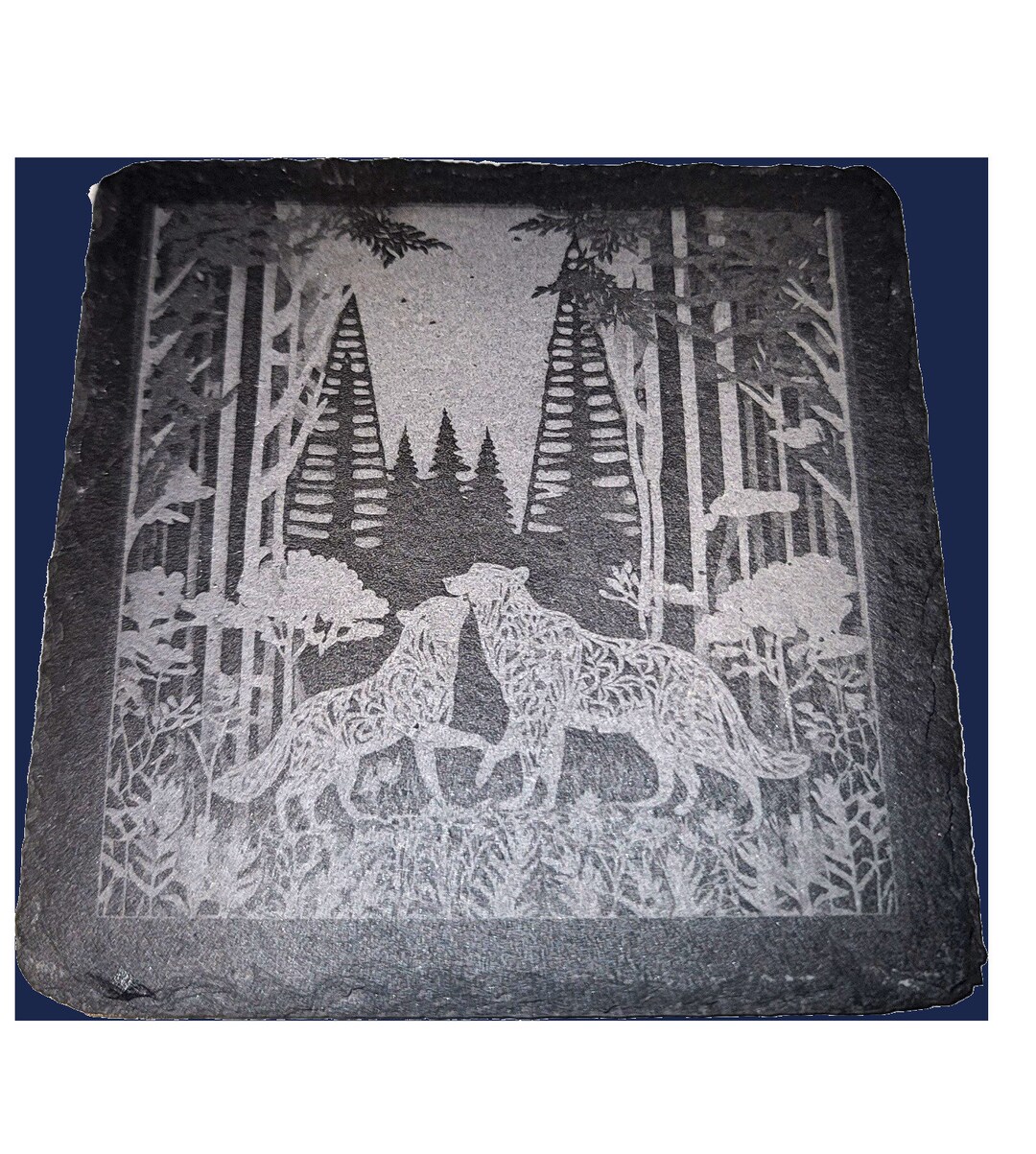 Your Sprit Animal Laser Engraved Slate Coasters - Etsy